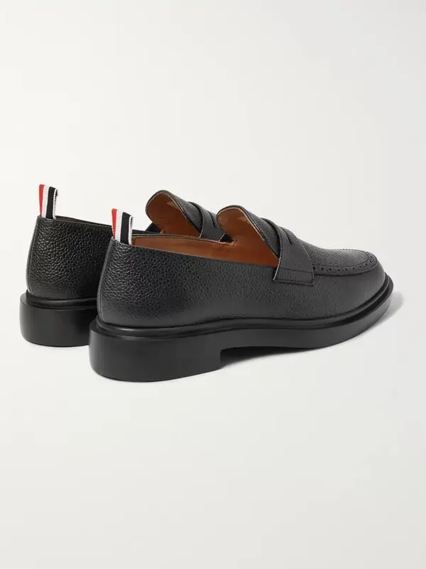Thom Browne Pebble-grain Leather Penny Loafers