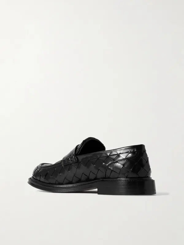 Bottega Veneta James Woven Leather Penny Loafers