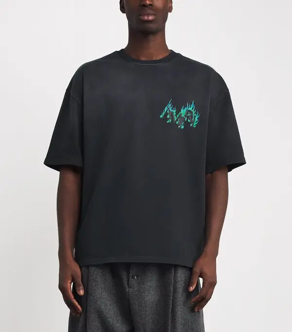 Amiri Cotton Flame Logo T-shirt