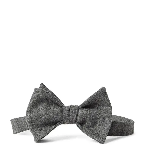 Brunello Cucinelli Wool-silk Flannel Bow Tie - Grey