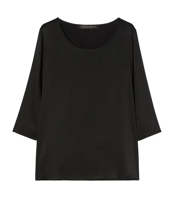Marina Rinaldi Satin Scoop-neck Blouse