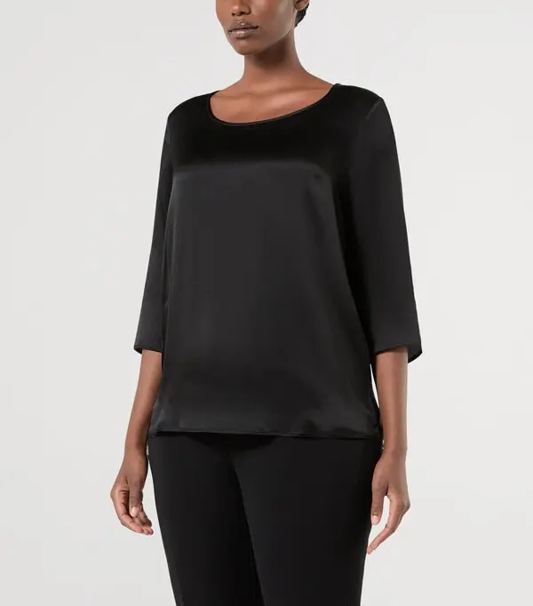 Marina Rinaldi Satin Scoop-neck Blouse