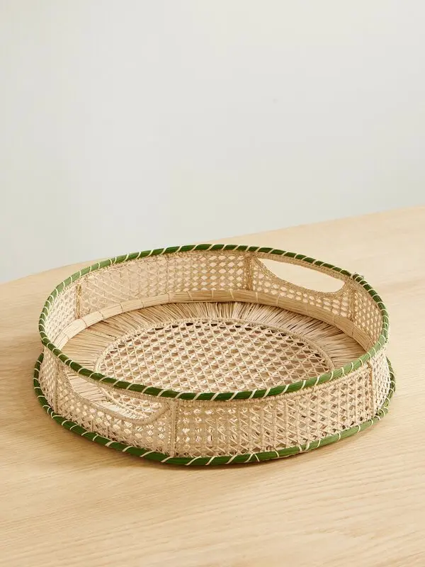La DoubleJ Raffia Tray - Neutrals