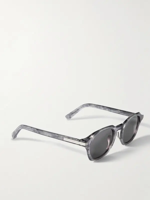 Zegna Round-frame Marbled Sunglasses