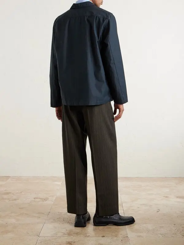 DRAKE'S Cotton Overshirt - Blue