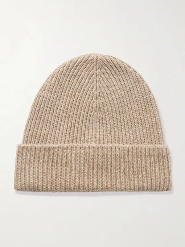 Johnstons Of Elgin Ribbed Cashmere Beanie - Neutrals