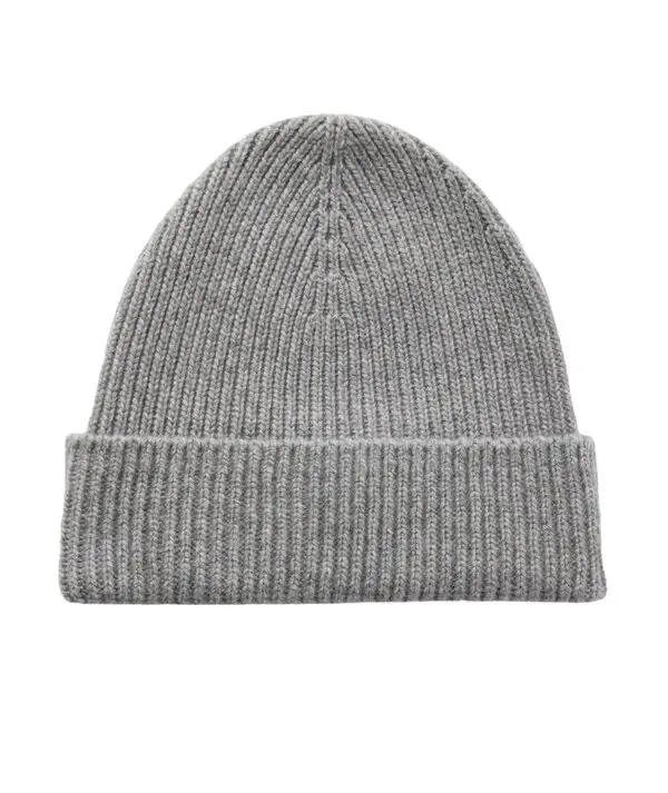Johnstons Of Elgin Ribbed Cashmere Beanie - Gray