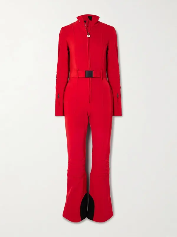 Perfect Moment Jg Belted Padded Down Ski Suit - Red