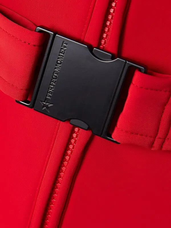 Perfect Moment Jg Belted Padded Down Ski Suit - Red