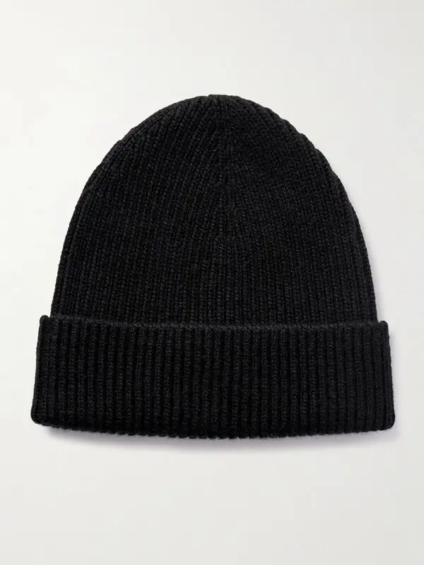 Johnstons Of Elgin Ribbed Cashmere Beanie - Black