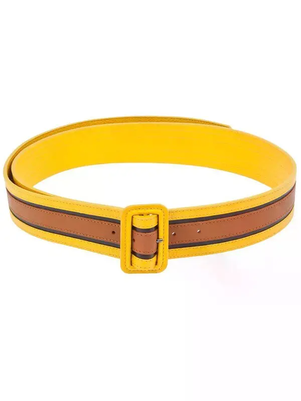 Burberry Two-tone Leather Belt - Yellow