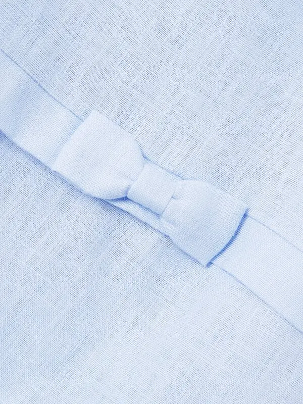 Posse Harper Bow-detailed Linen Mini Dress