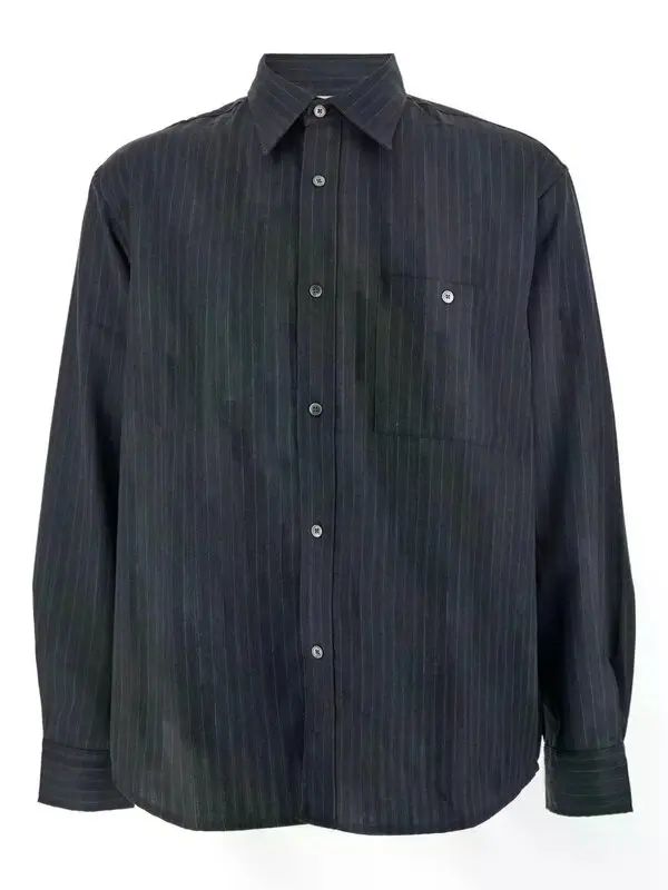 TONYWACK Pinstripe-pattern Pointed-collar Shirt - Grey