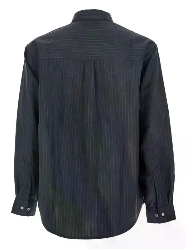 TONYWACK Pinstripe-pattern Pointed-collar Shirt - Grey