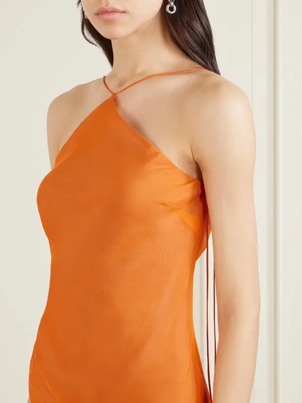 Danica Tie Mini Dress | Tangerine Splice Orange | SIR. Tangerine Splice / 4