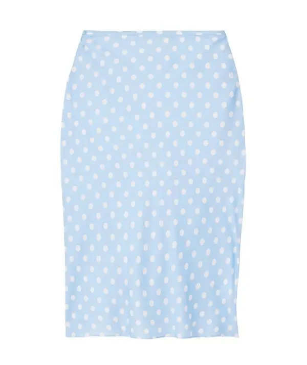 Posse Leo Polka-dot Tencel-blend Satin Skirt - Blue