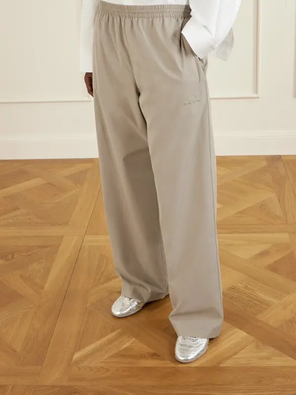 Balenciaga Embroidered Shell Track Pants - Neutrals