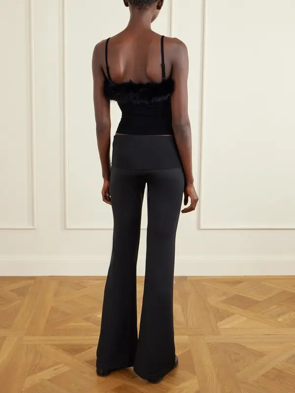 Balenciaga Plush-trimmed Stretch-jersey Camisole - Black
