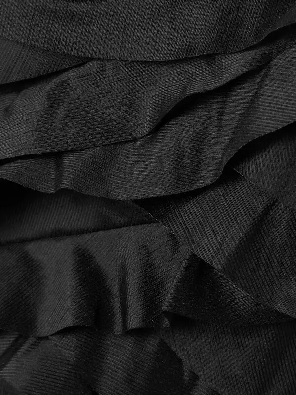 Aje Allairie Strapless Ruffled Faille Gown - Black