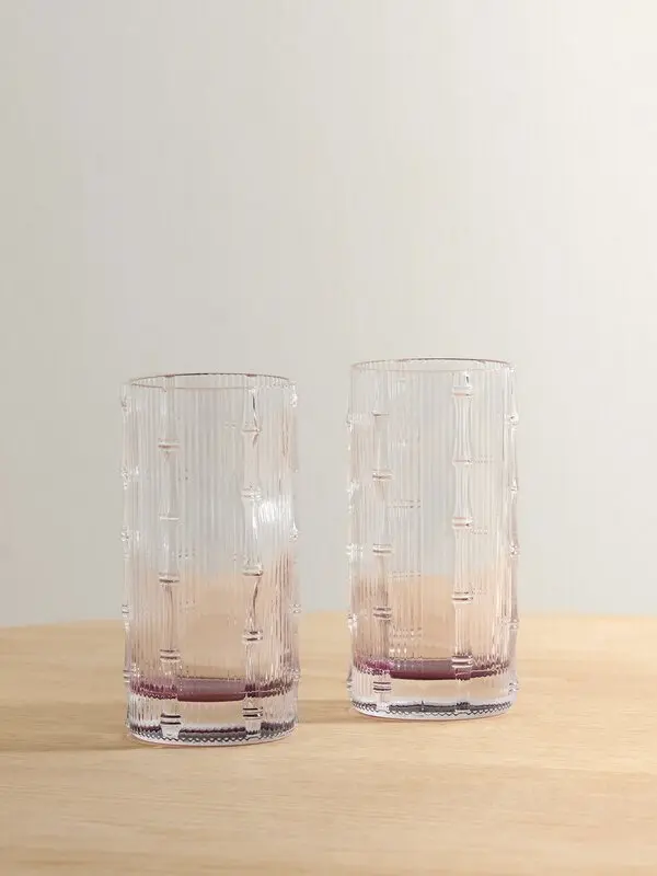 La DoubleJ Bamboo Highball Glass Set - Pink