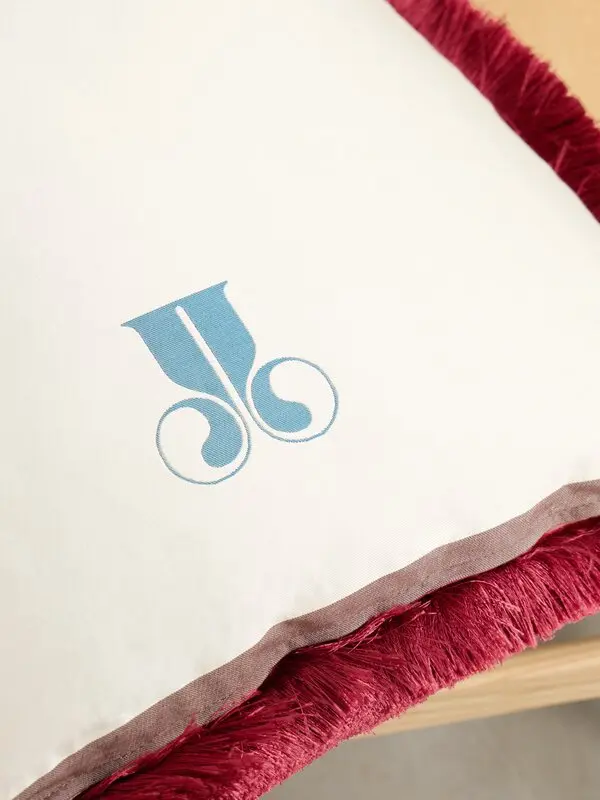 La DoubleJ Chenille-jacquard Cushion With Fringe