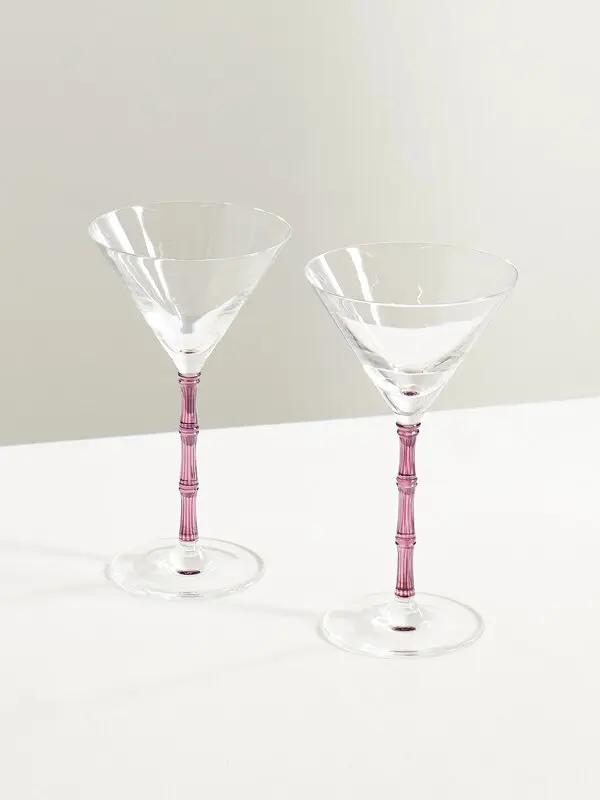 La DoubleJ Set Of Two Martini Glasses - Pink