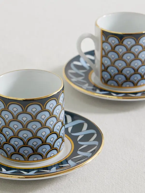 La DoubleJ Impero Espresso Cups And Saucers Set - Blue