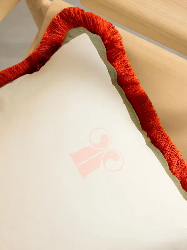 La DoubleJ Fringed Chenille-jacquard Cushion