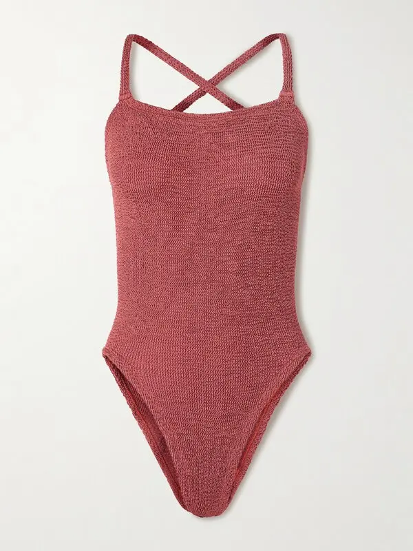 Hunza G Bette Original Crinkle Swimsuit - Burgundy
