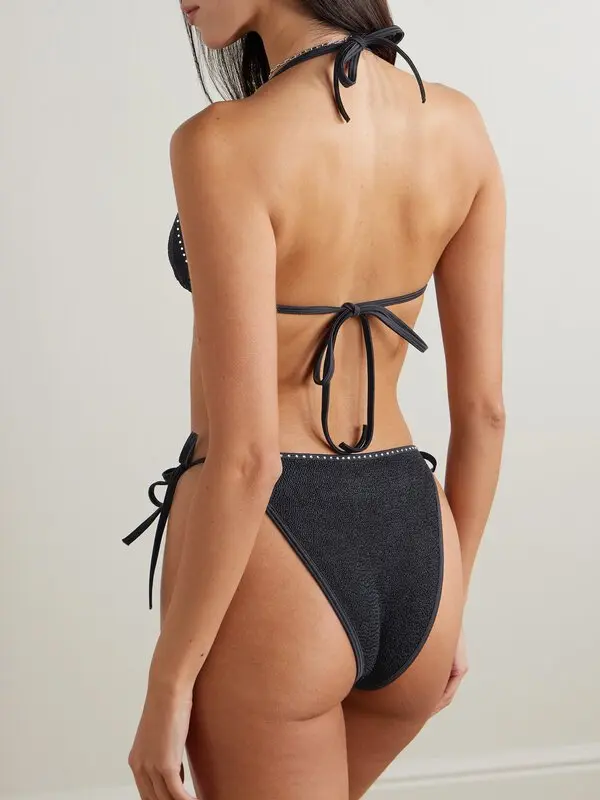 Hunza G Gina Swarovski Crystal-embellished Bikini - Black