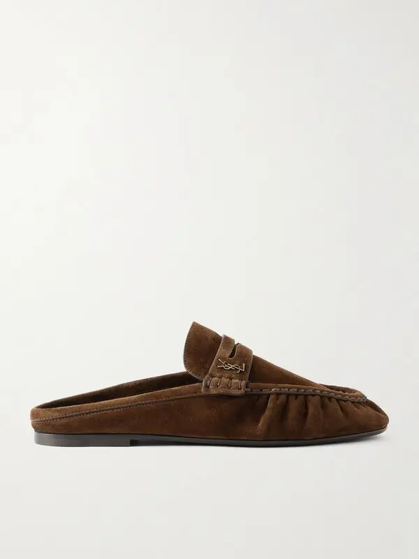 Saint Laurent Le Loafer Suede Slippers