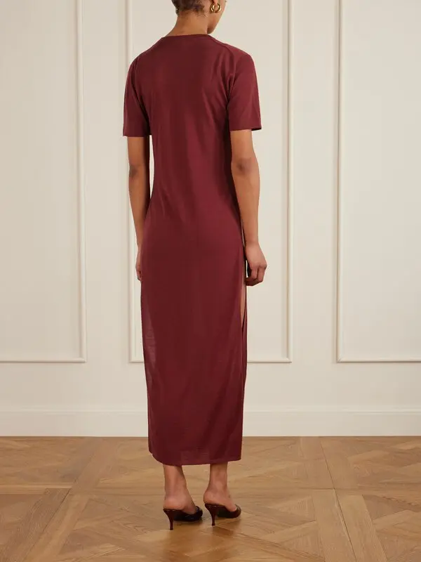 Saint Laurent Wool Maxi T-shirt Dress