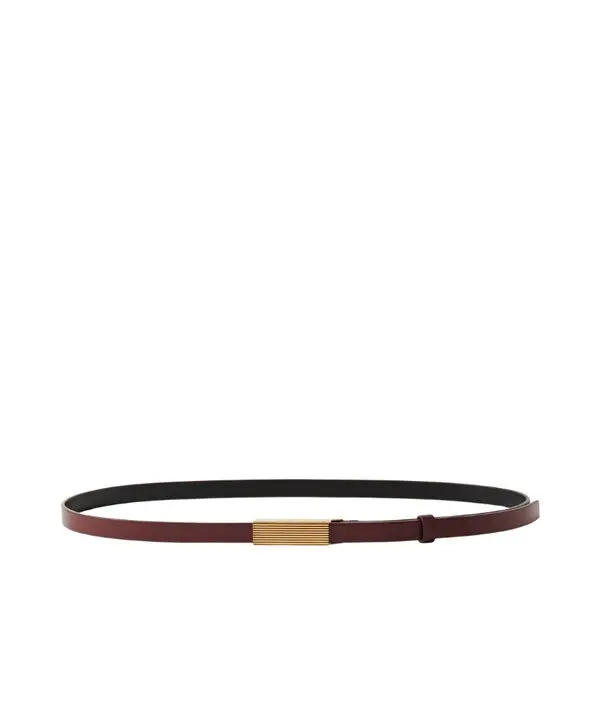 Khaite Empire Leather Belt - Burgundy