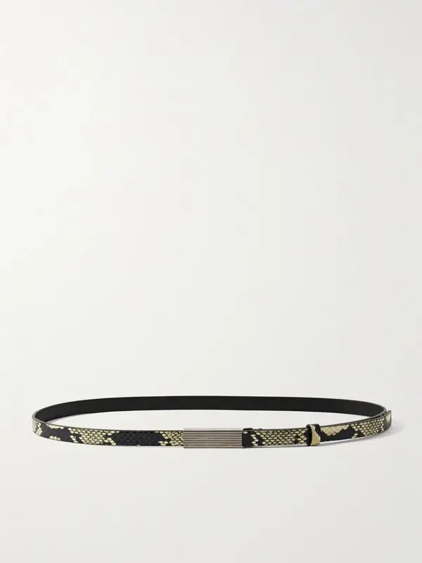Khaite Empire Snake-effect Leather Belt - Animal Print