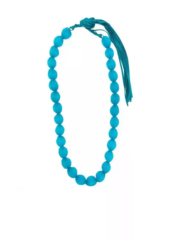 Issey Miyake Shibori Tasseled Necklace - Blue