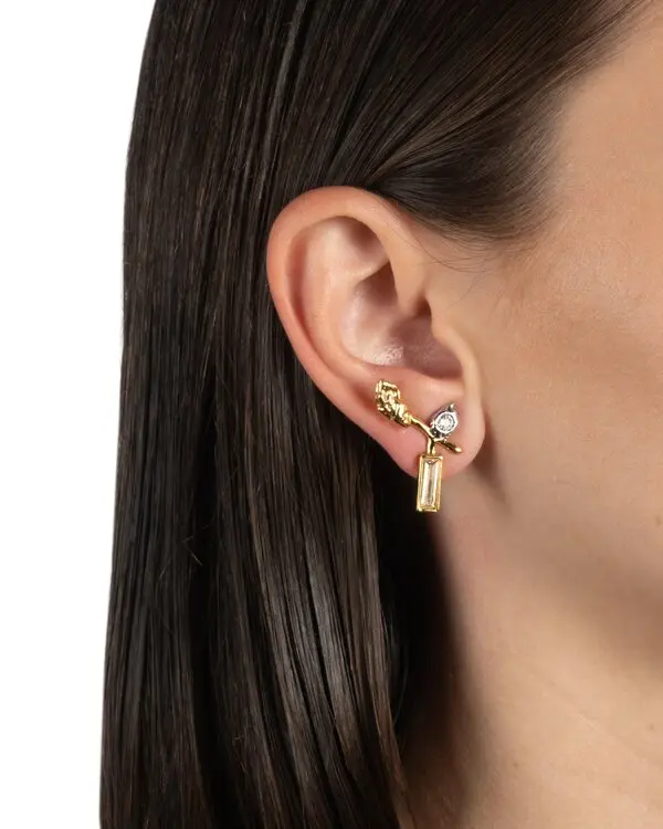 Alexis Bittar Brut Cluster Ear Climber Stud Earring - White Cz,silver