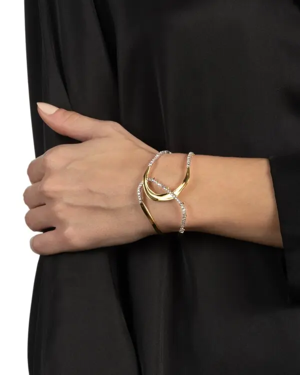 Alexis Bittar Freeform Pavé Cuff Bracelet - Gold