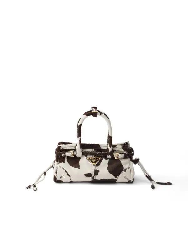 Prada Bonnie Mini Printed Leather Handbag - White