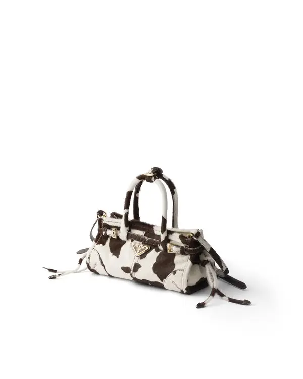 Prada Bonnie Mini Printed Leather Handbag - White