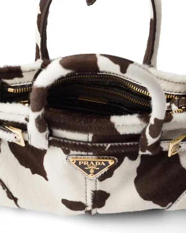Prada Bonnie Mini Printed Leather Handbag - White