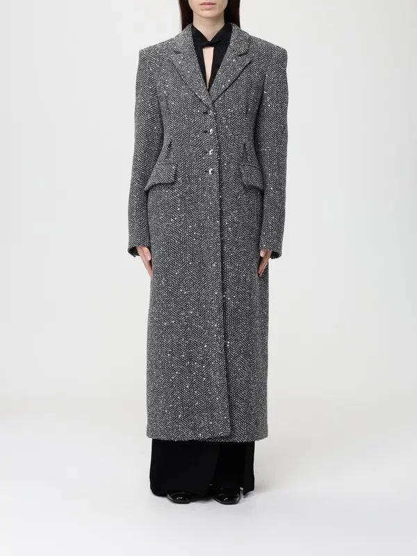 Alessandra Rich Tailored Long Coat - Grey