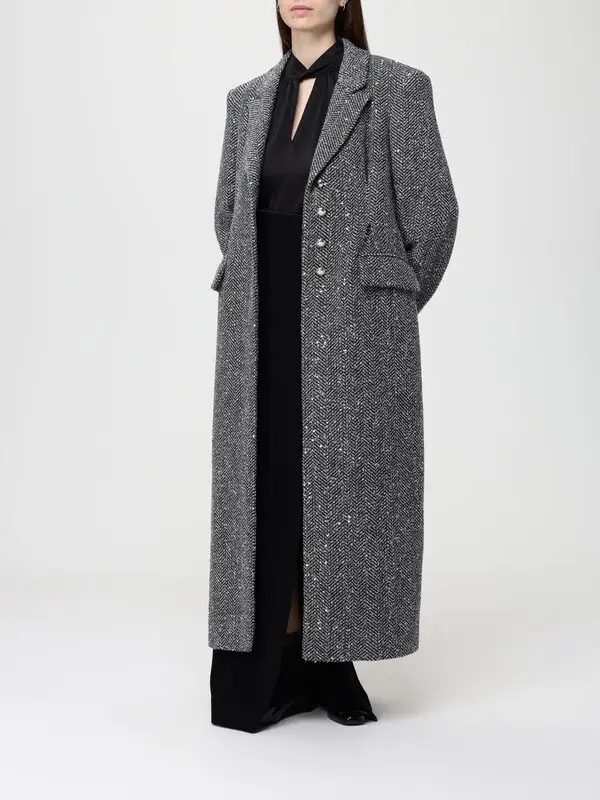 Alessandra Rich Tailored Long Coat - Grey
