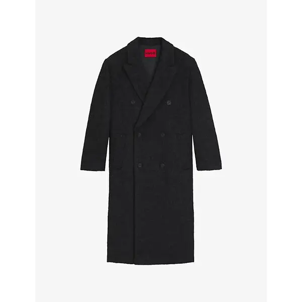 Hugo Double-breasted Relaxed-fit Wool-blend Coat