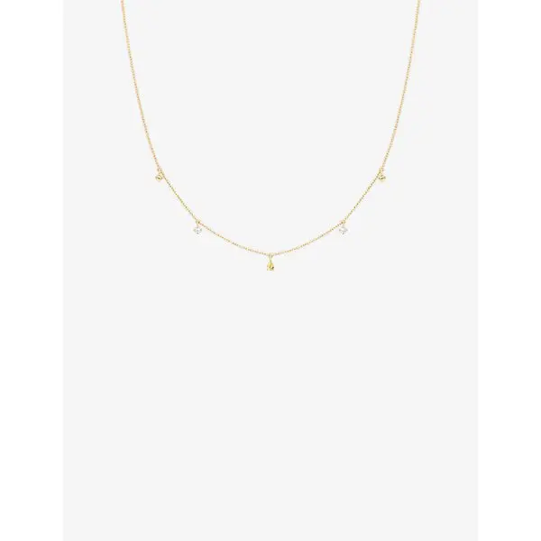 ASTRID & MIYU 14ct Yellow Gold Lab-grown Diamond And Yellow Sapphire Charm Necklace - 14ct Solid Gold