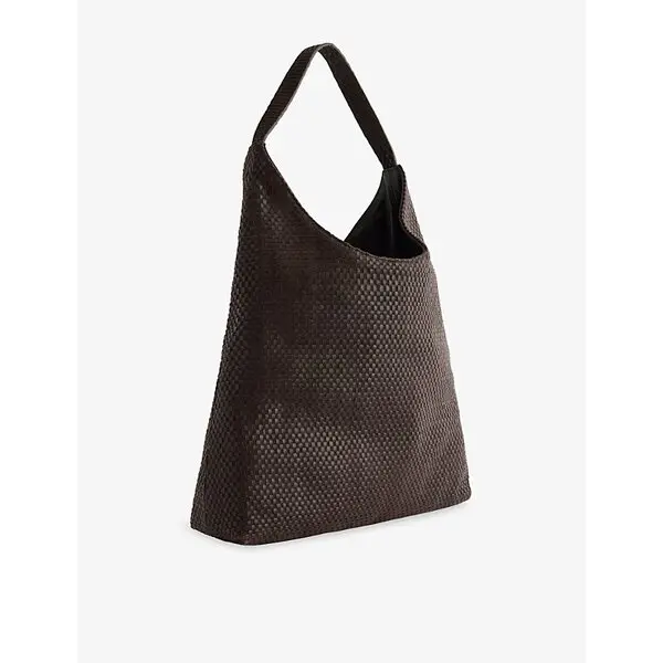 ST. AGNI Lattice Large Weave Leather Tote Bag