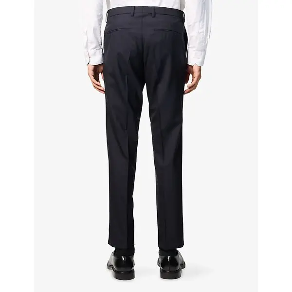 OSCAR JACOBSON Regular-fit Microstructure Wool Trousers