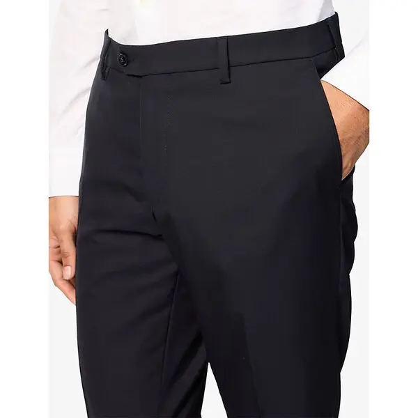 OSCAR JACOBSON Regular-fit Microstructure Wool Trousers