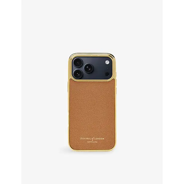 ASPINAL OF LONDON Grained-leather Iphone 17 Pro Max Case - Caramel
