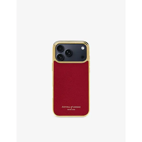 ASPINAL OF LONDON Grained-leather Iphone 17 Pro Max Case - Cherry