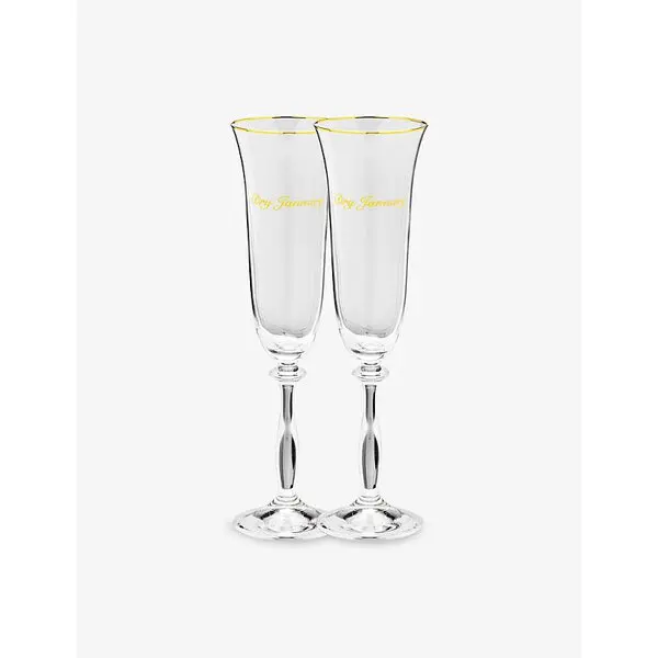 ANNA + NINA Dry January Glass Champagne Flute 25cm - White